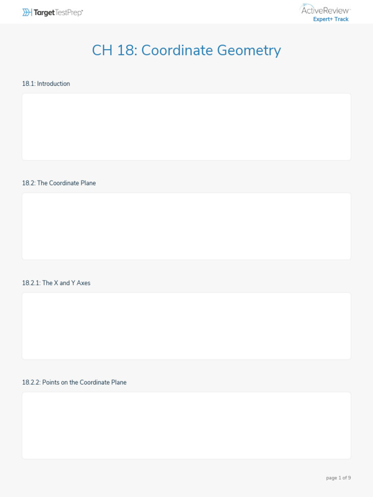 CH 18 Coordinate Geometry Expert+ Track | PDF | Line (Geometry ...