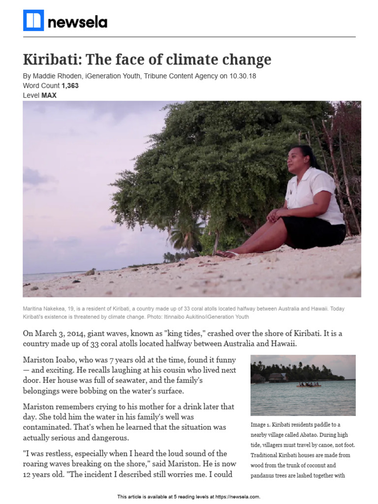 Kiribati's Climate Change Crisis | PDF | Climate Change | Greenhouse Effect