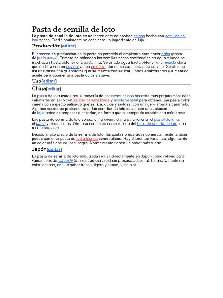 Pasta de Semilla de Loto | PDF | Cocina, comidas y vino