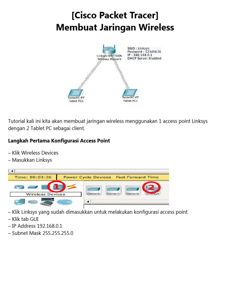Jaringan Wireless dengan Cisco Packet Tracer | PDF