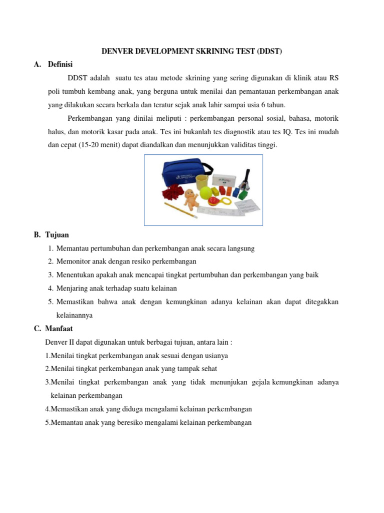 "Panduan DDST: Skrining Perkembangan Anak" | PDF