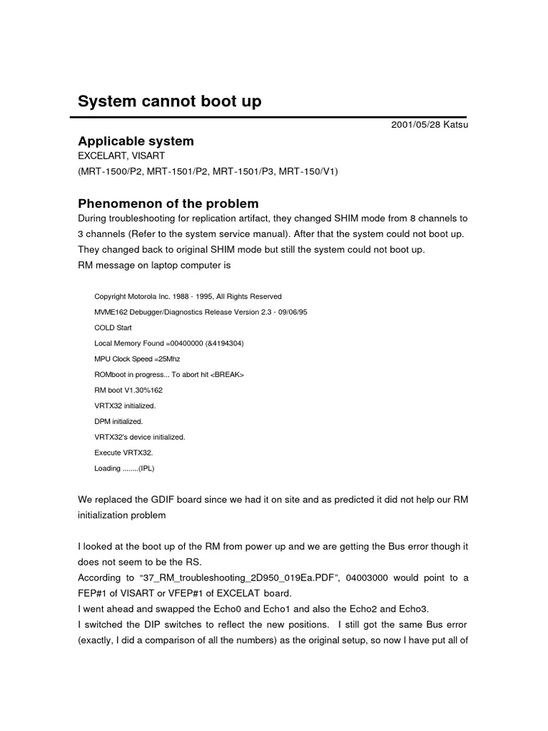 258b_System_cannot_boot_up | PDF | Booting | Computer Science