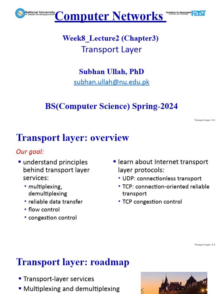 Week8 - Lecture2 Chapter - 3 | PDF | Port (Computer Networking) | Internet Protocols