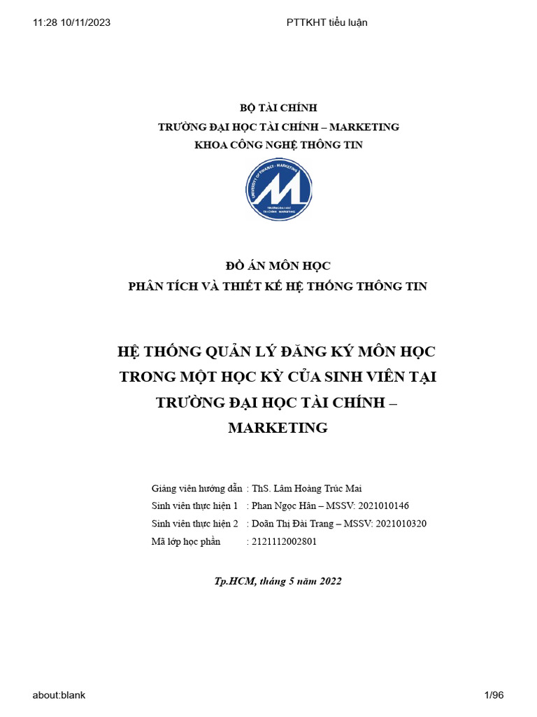 PTTKHT tiểu luận | PDF