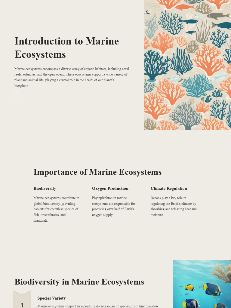 Marine Ecosystems | PDF | Wellness | Science & Mathematics