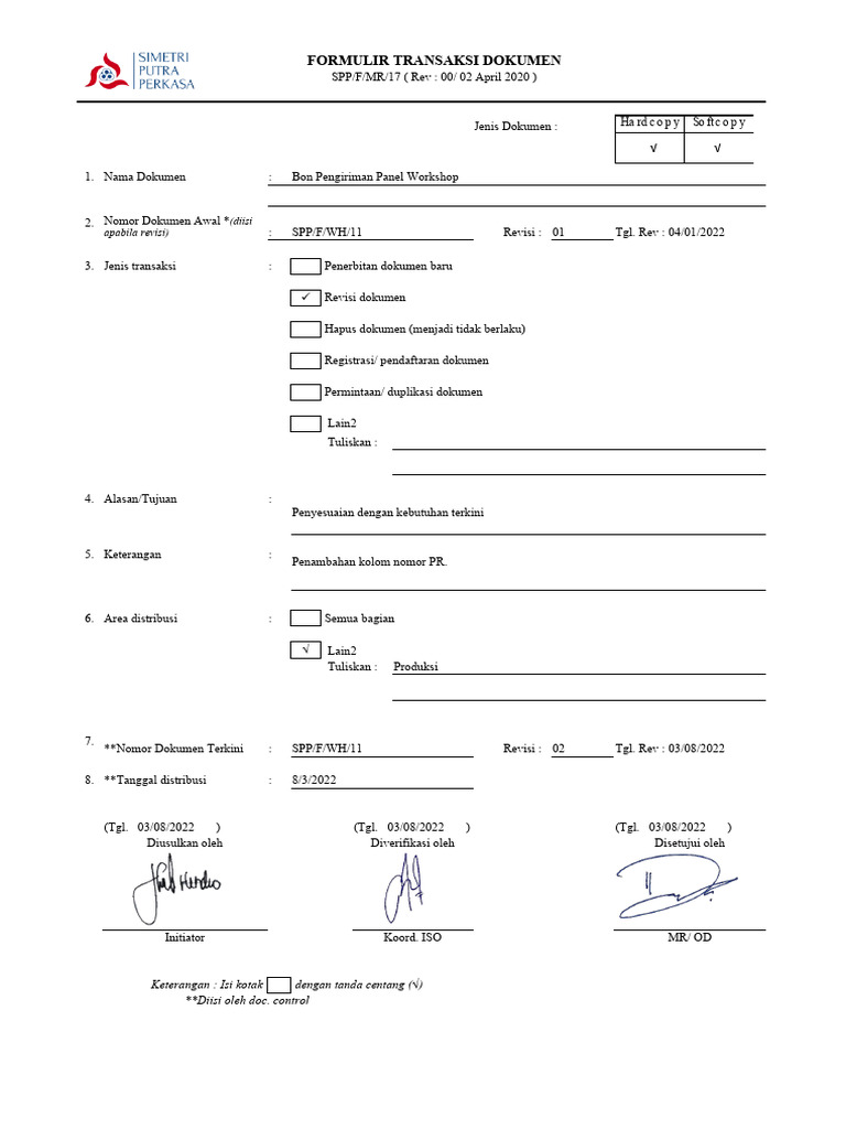 Distribusi Dan Penarikan Dokumen WH SPP | PDF
