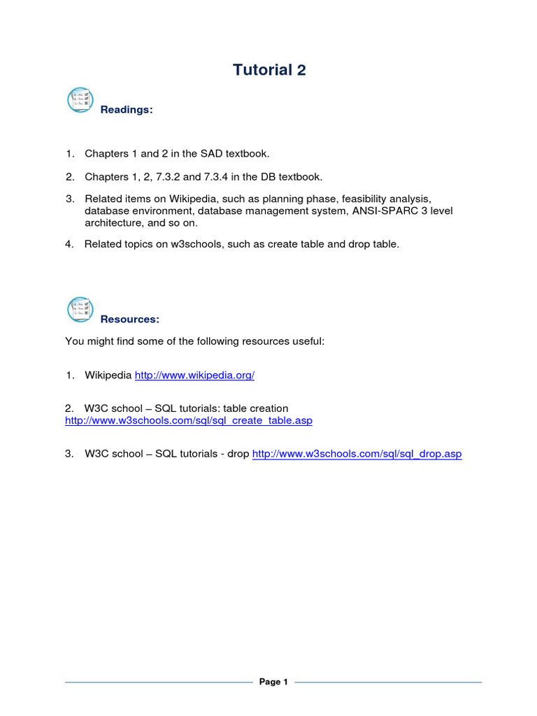 Tutorial 2(1) | PDF | Sql | Databases