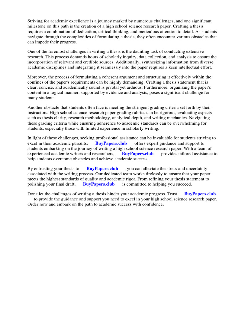 High School Science Research Paper Grading Rubric | PDF | Educational ...