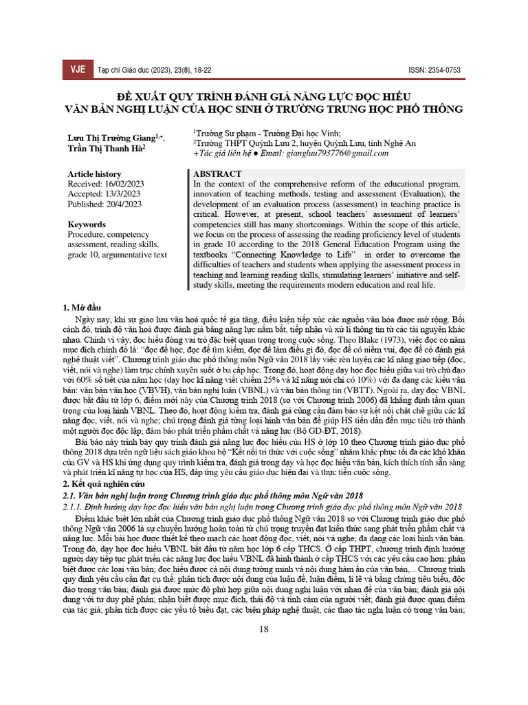 Lu TH TRNG Giang TRN TH Thanh H | PDF