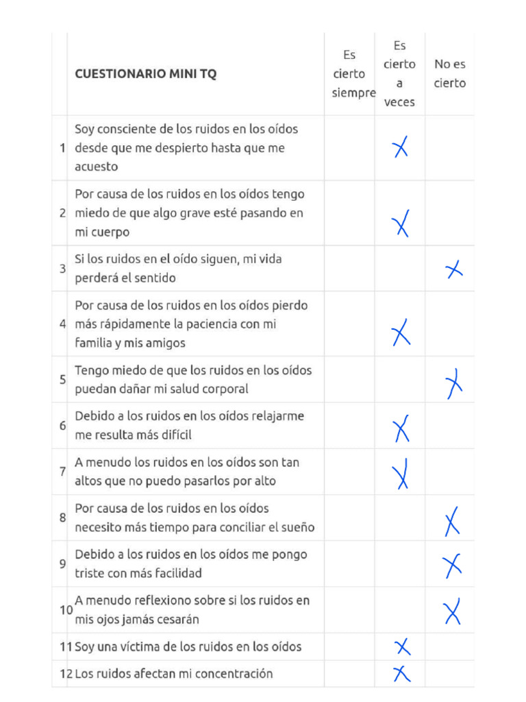 Acufenometria - Mini TQ Caso Clinico | PDF