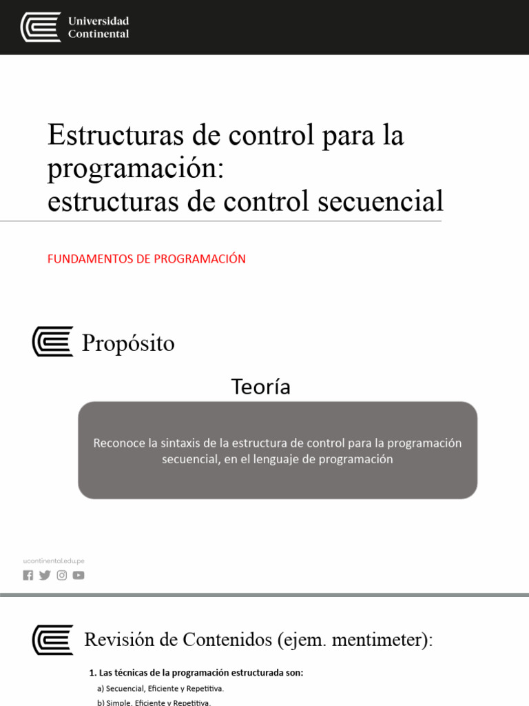 Semana 02 Clase EstructuraControlSecuencial CRM | PDF | Flujo de ...