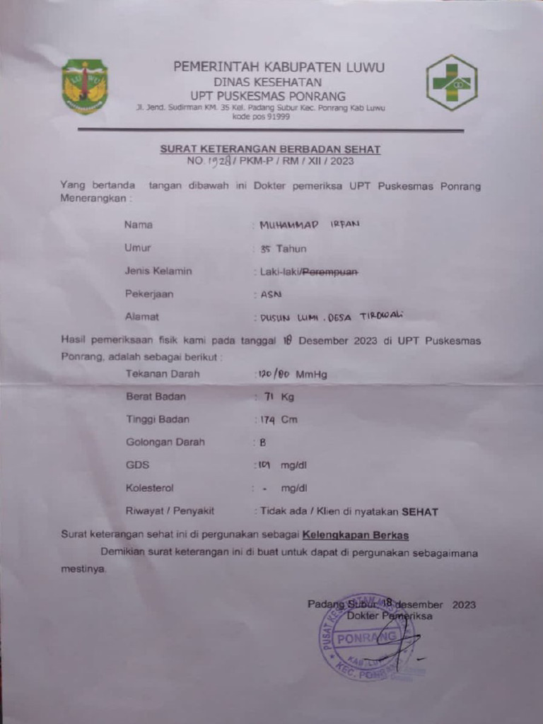 suket bdn sehat irfan | PDF