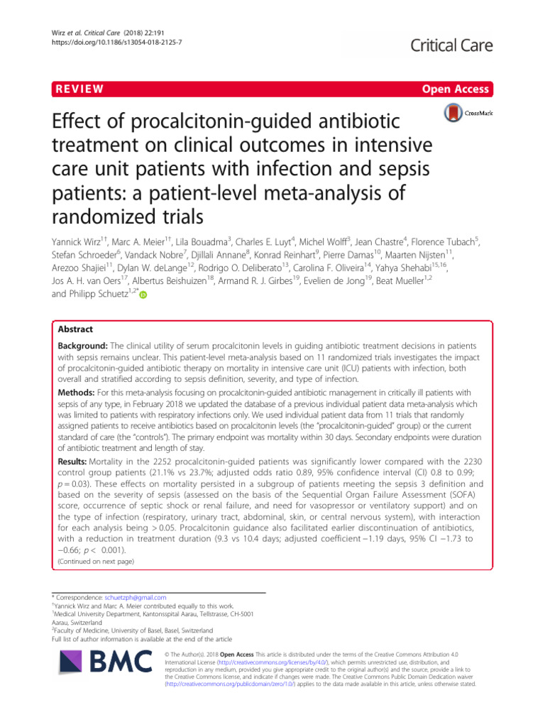Effect of Procalcitonin-Guided Antibiotic | Download Free PDF | Sepsis ...