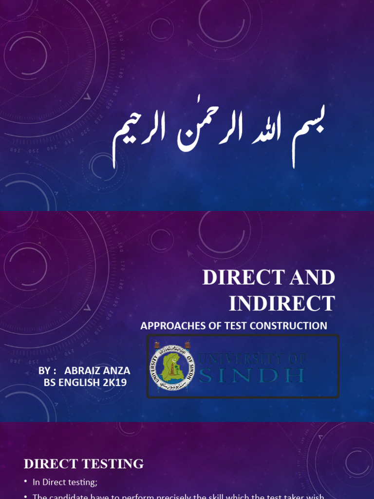 Direct & Indirect Testing - Abraiz | PDF | English Language | Human ...