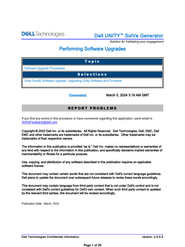 Dell Unity_Software Upgrade Procedures-Performing Software Upgrades | PDF | Proxy Server | Comma ...