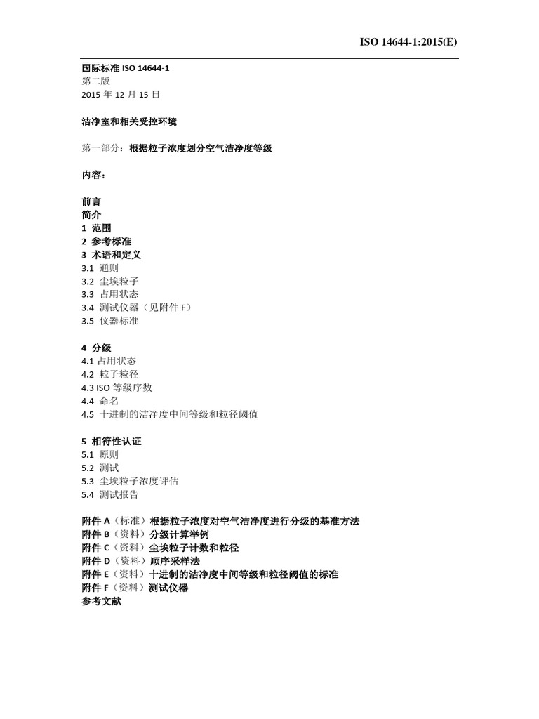 Iso 14644 1 2015 | PDF