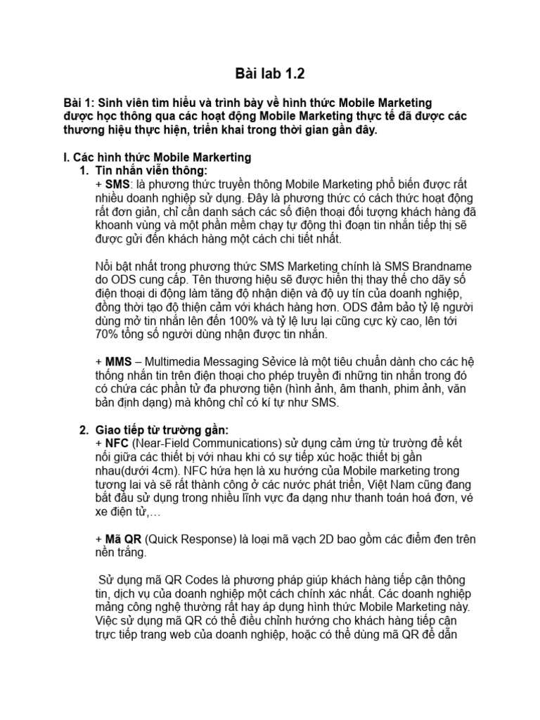 Bài Lab 1.2 | PDF