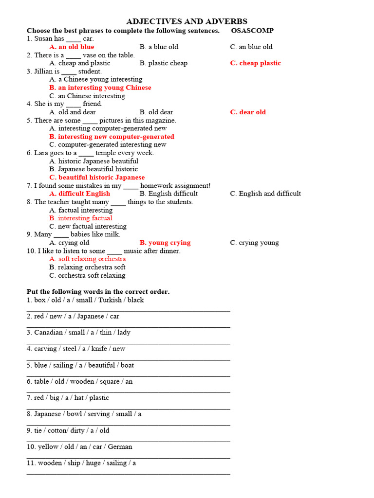 ADJECTIVES AND ADVERBS | PDF | Adjective | Linguistics