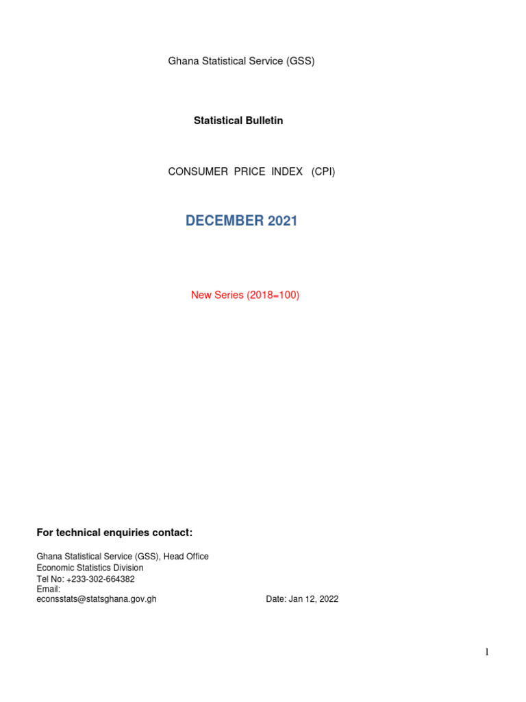 Bulletin - CPI December 2021. | PDF | Consumer Price Index | Foods