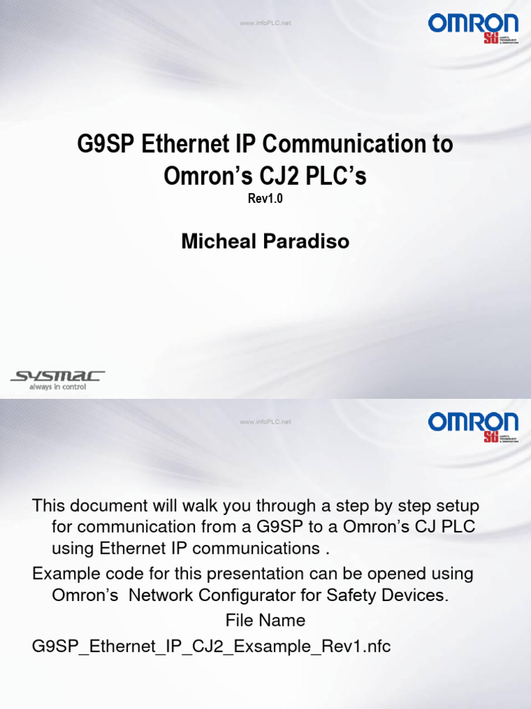 Infoplc Net G9SP Ethernet IP CJ2 Rev1 | PDF | Computer Network | Programmable Logic Controller