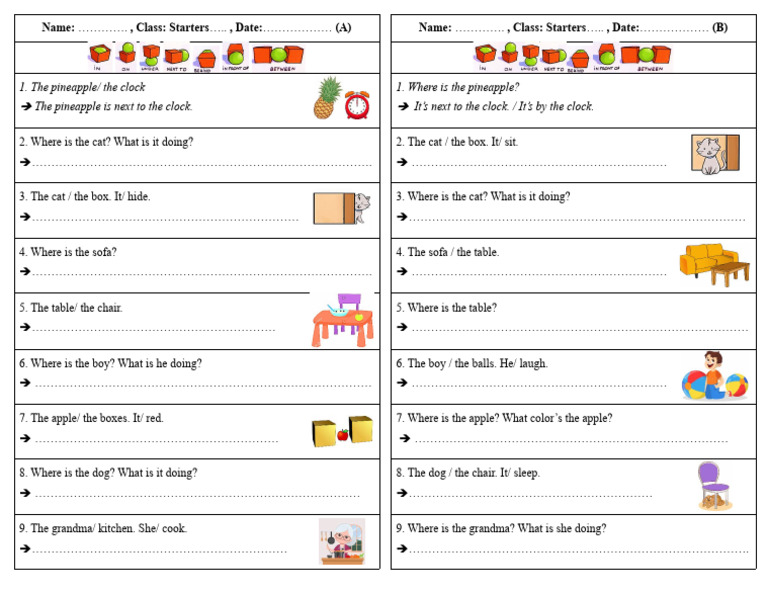 PU 1 - U8 - Present CNT & Preposition 1 - Writing & Speaking Practice | PDF | Home & Garden
