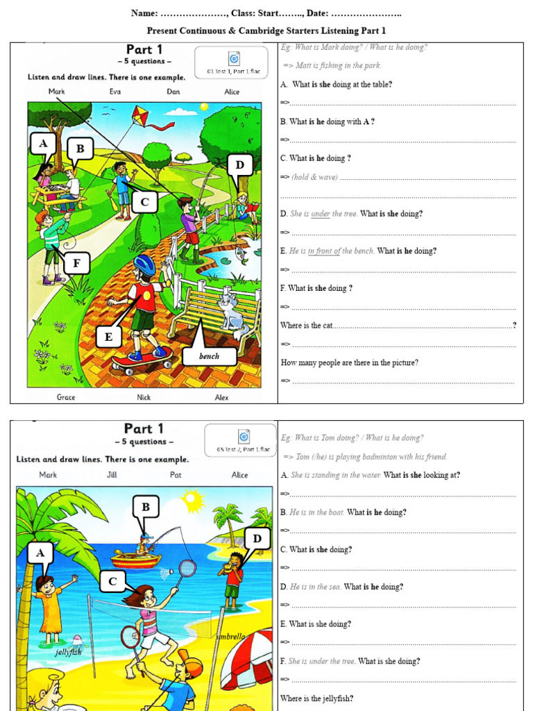 PU 1 - U7 - Present CNT & Movers Listening Part 1 | PDF | Products | Waste Management