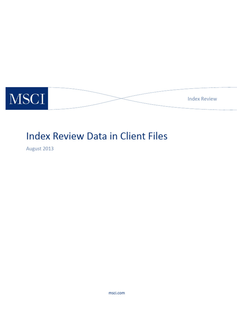 Index Review Data in Client Files | PDF