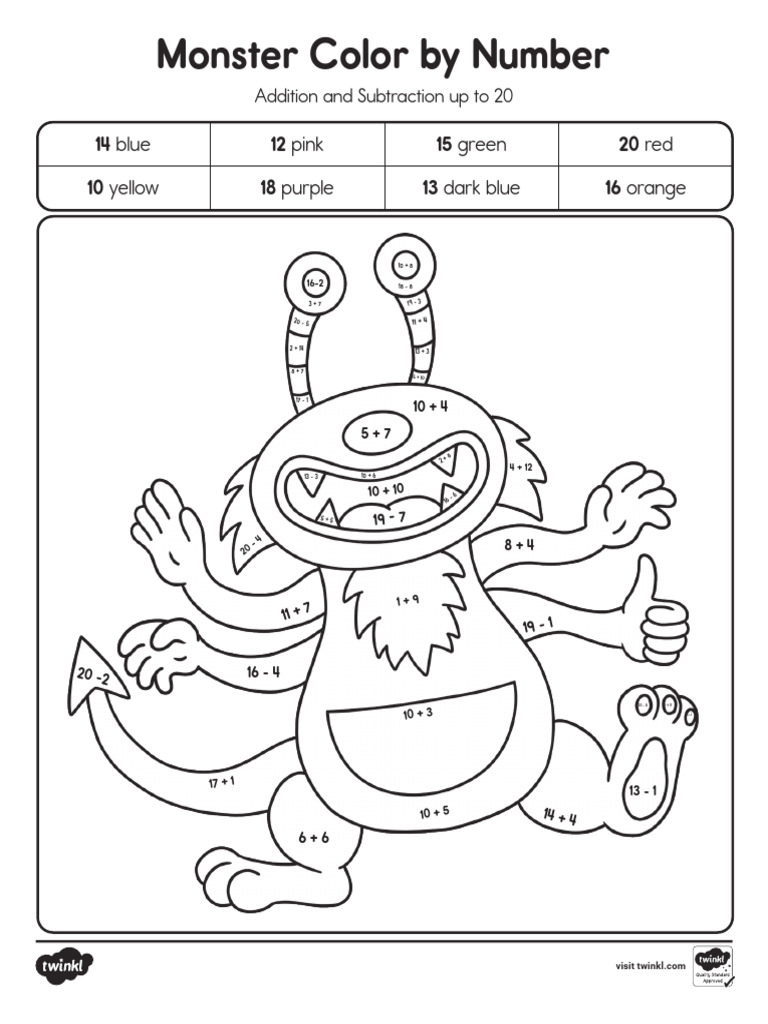 Math Coloring - Monster | PDF