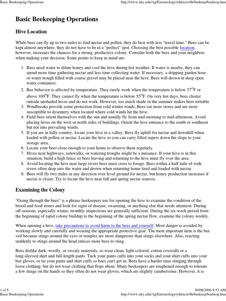Essential Beekeeping Practices Guide | PDF