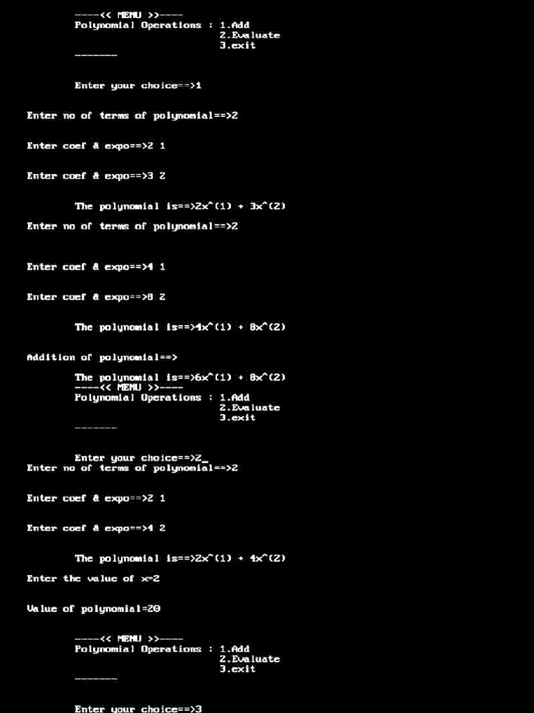 Polynomial Uperat Ions: 1.dd | PDF