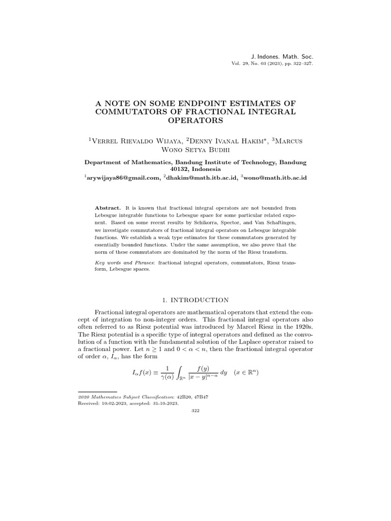 A Note On Some Endpoint Estimates Of Commutators Of Fractional Integral Operators Pdf