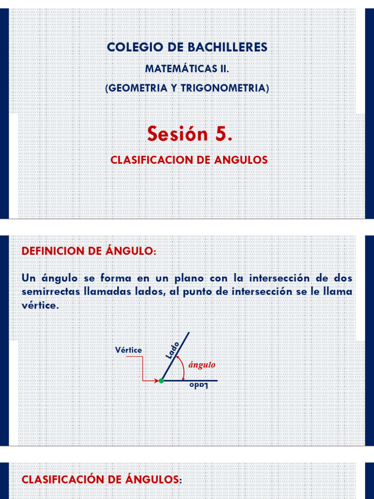 Clasificación de Ángulos en Geometría | PDF | Ángulo | Medida Geométrica