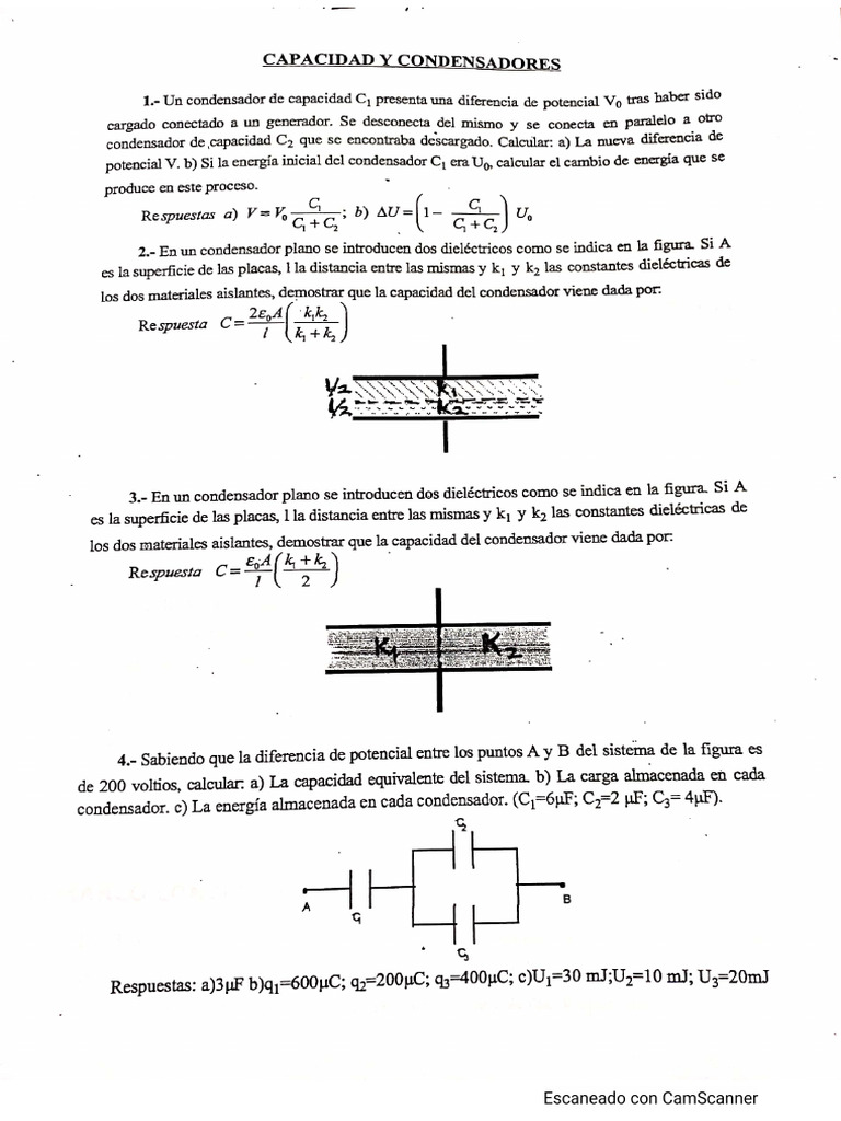 Ejercicios Capacitores | PDF