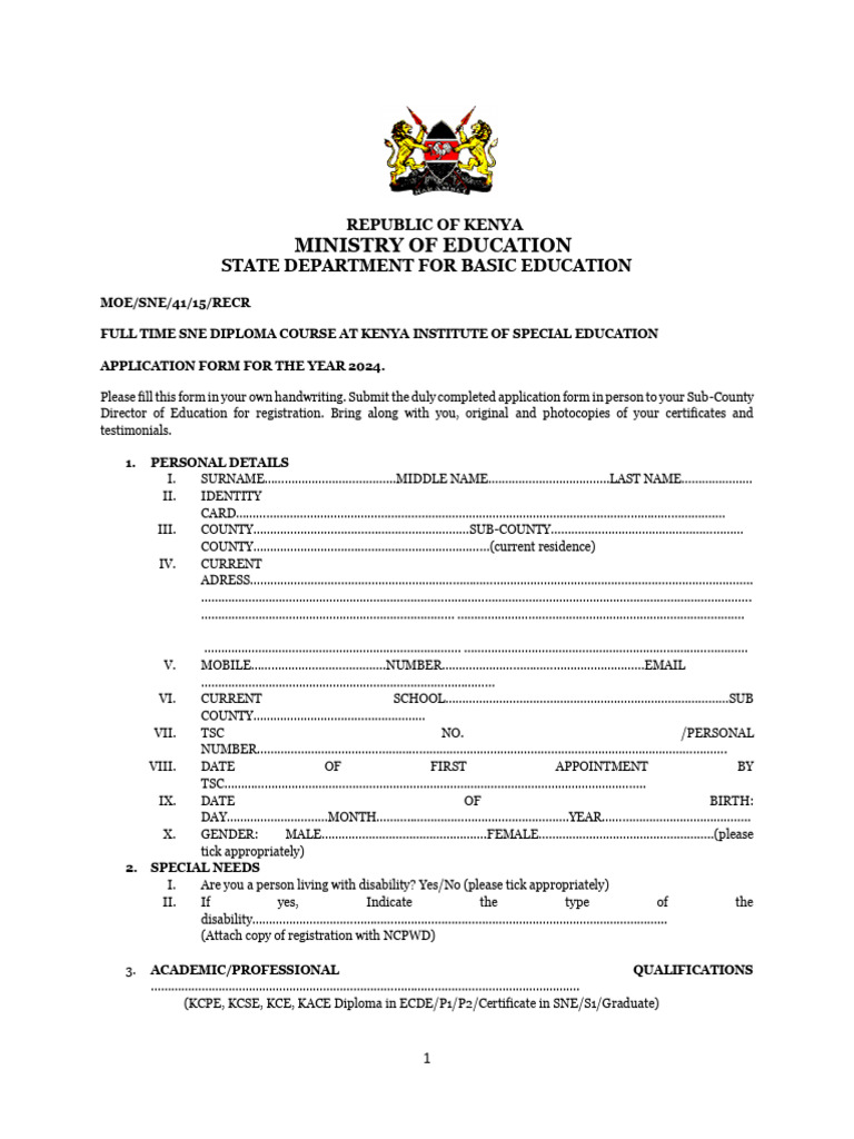 Application Form 0 | PDF | Disability