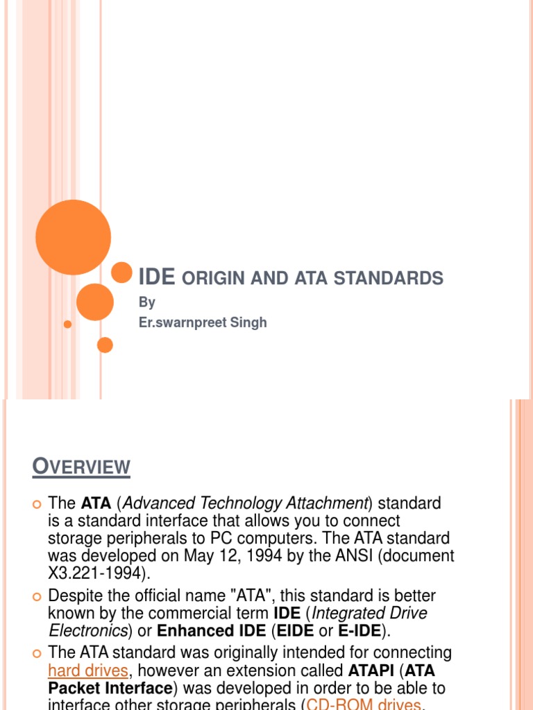 Origin AND ATA Standards: by Er - Swarnpreet Singh | PDF | Data ...