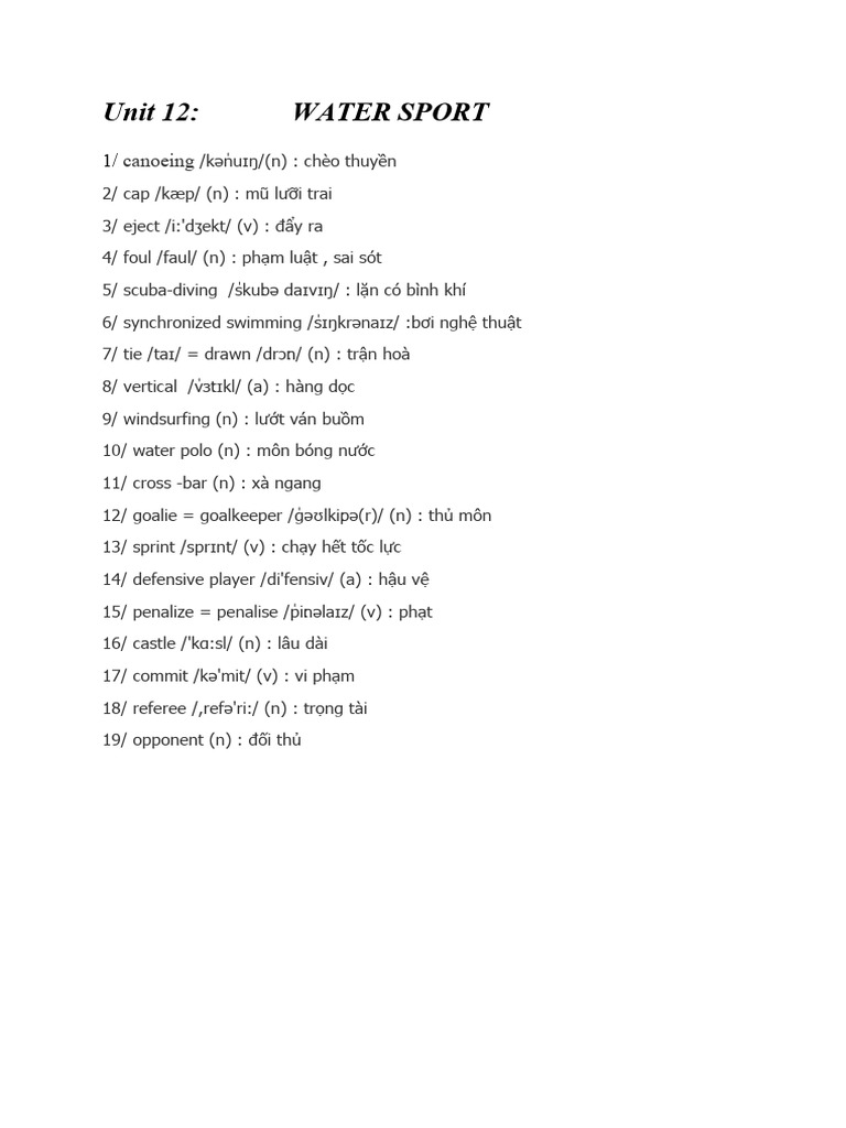 Unit 12: Water Sport: Canoeing | PDF
