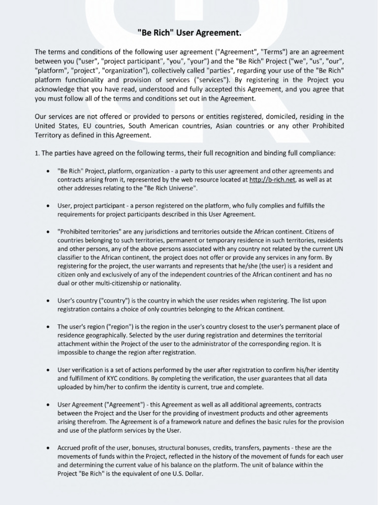 User Agreement | PDF