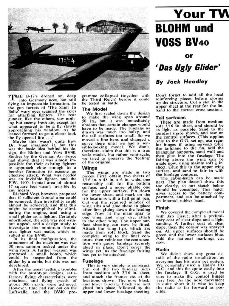 Blohm Und Voss BV 40 Oz5736 Article 2 | PDF