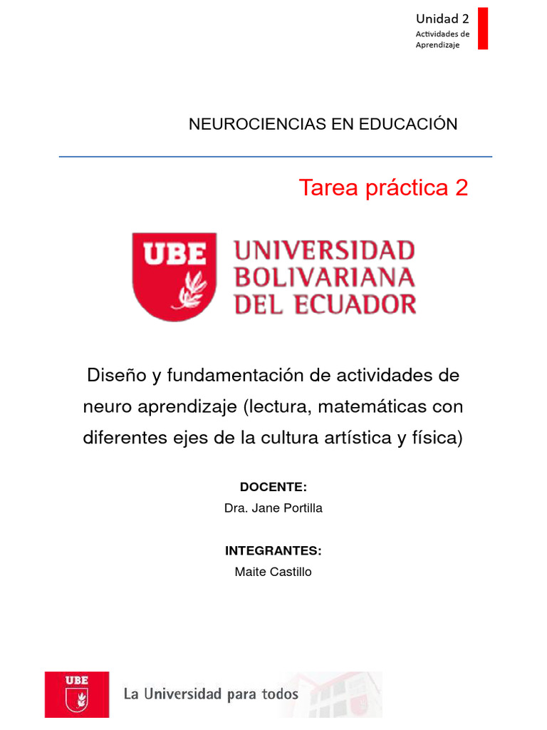 Tarea Práctica N°2 | PDF | Aprendizaje | Experiencia