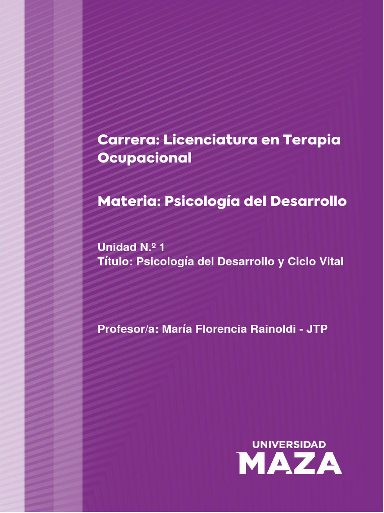 TP 1 - Psico. Desarrollo y Ciclo Vital | PDF | Psicología del desarrollo | Sicología