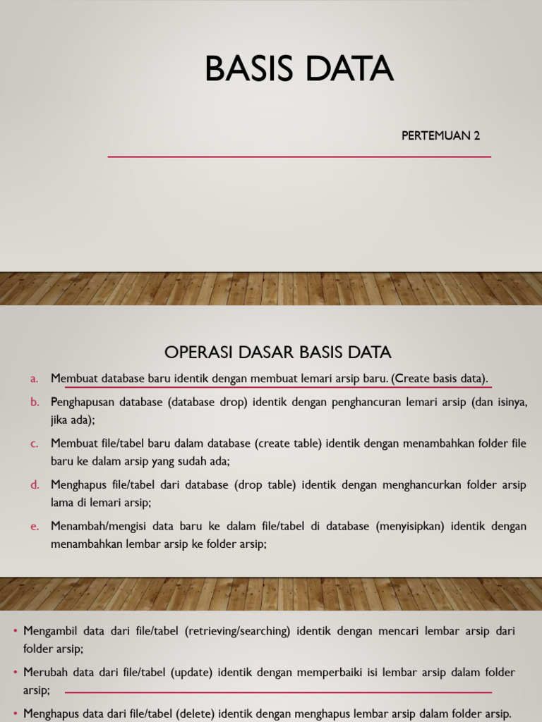 Operasi Dasar dan Manajemen Basis Data | PDF