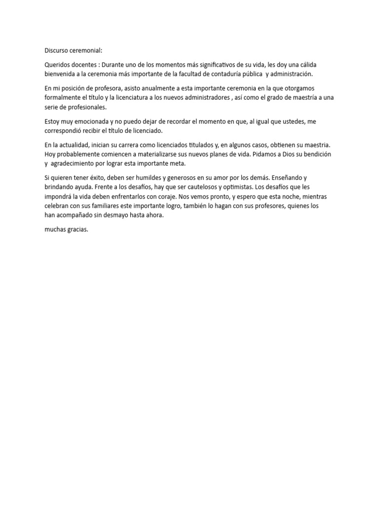 Discurso ceremonial | PDF