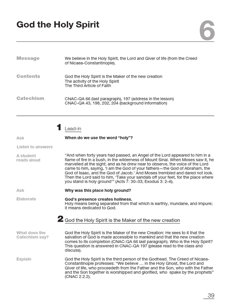 006 God The Holy Spirit FullLesson 2018 | PDF | Abrahamic Religions ...