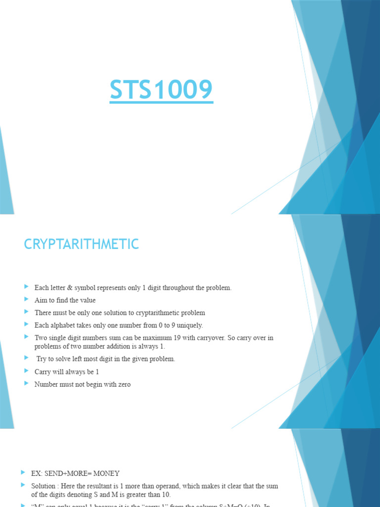 Cryptarithmetic and Logical Reasoning Guide | PDF | Interest | Numbers