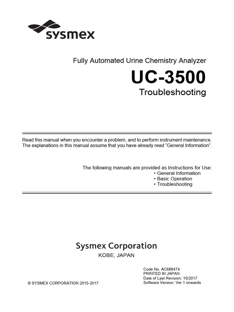 Symex UC-3500 TS (TA) | PDF | Troubleshooting | Printer (Computing)