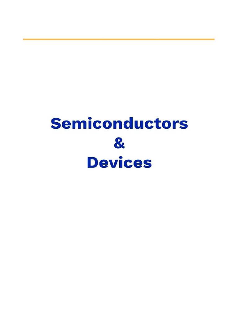 Semiconductor & Devices | PDF