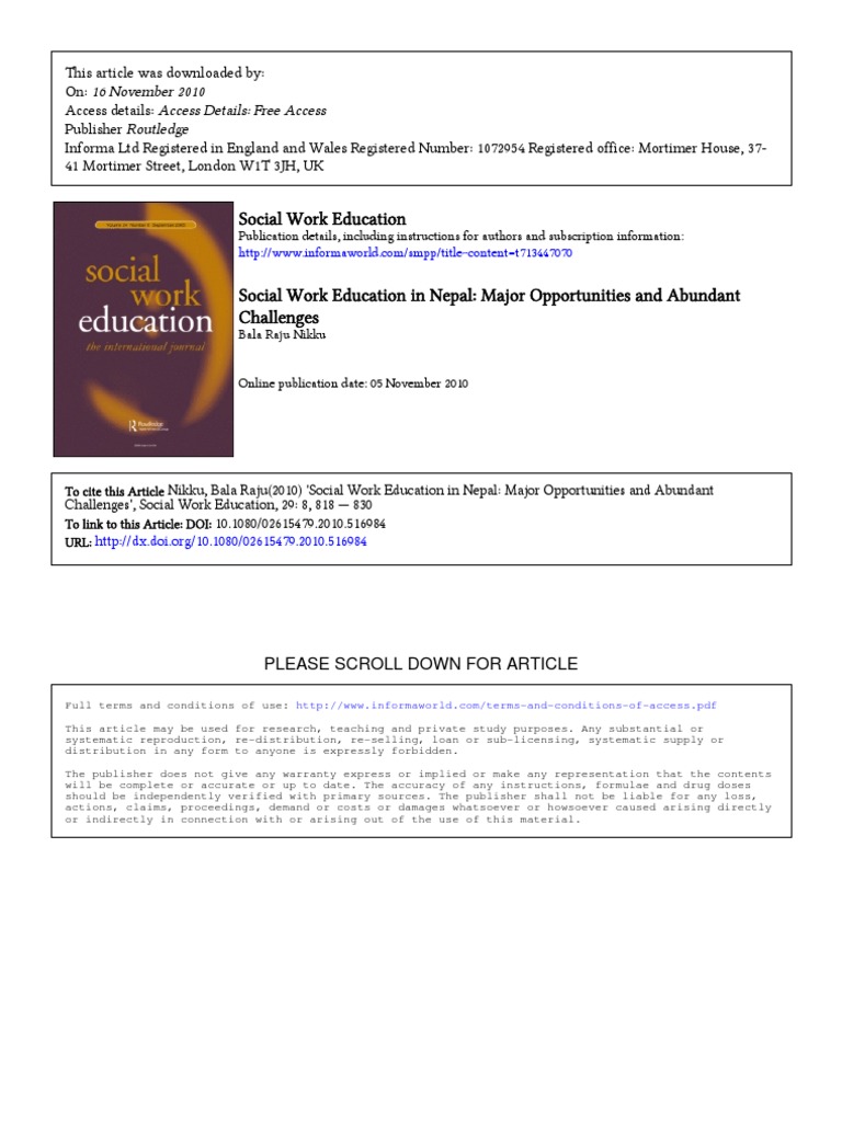 Social Work Education in Nepal: Challenges | PDF | Social Work | Nepal