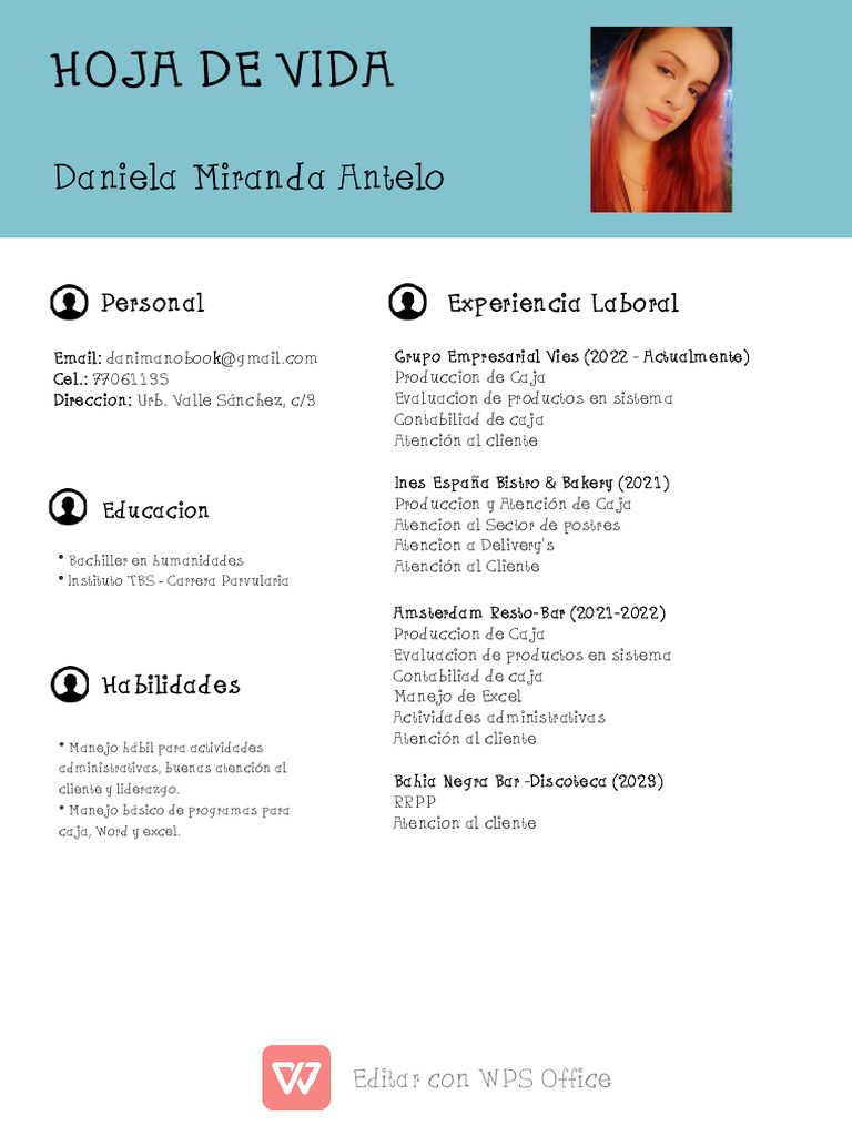 Currículum de Daniela Miranda 2024 | PDF