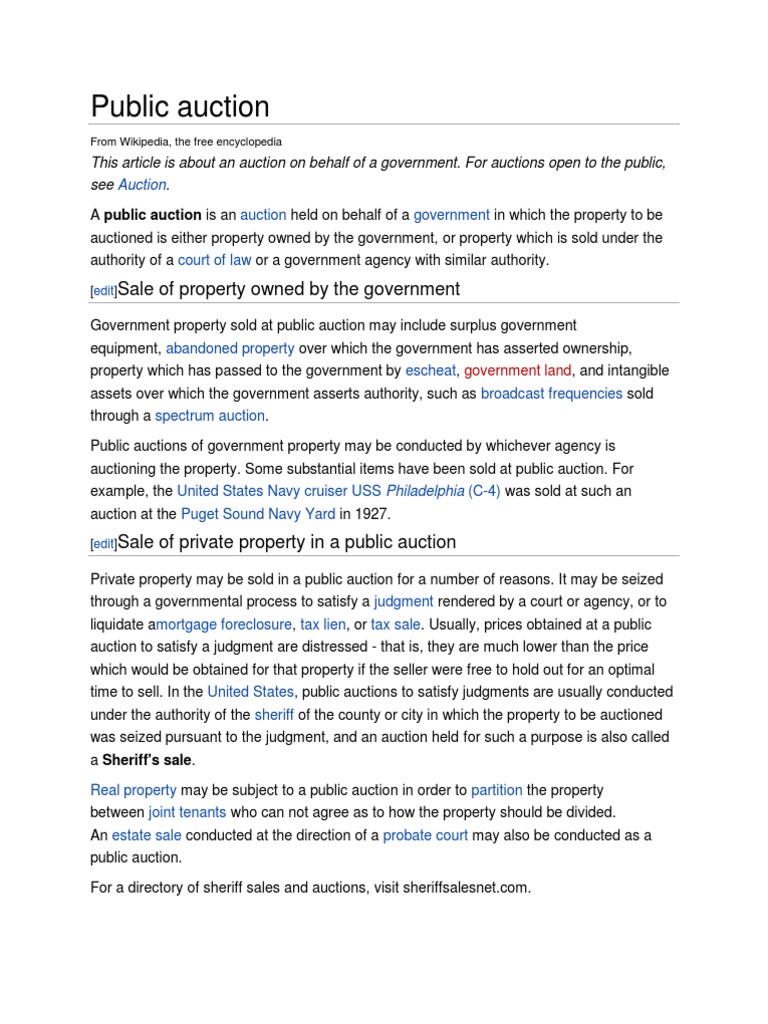 Government Public Auction Overview | PDF | Property Law | Government ...