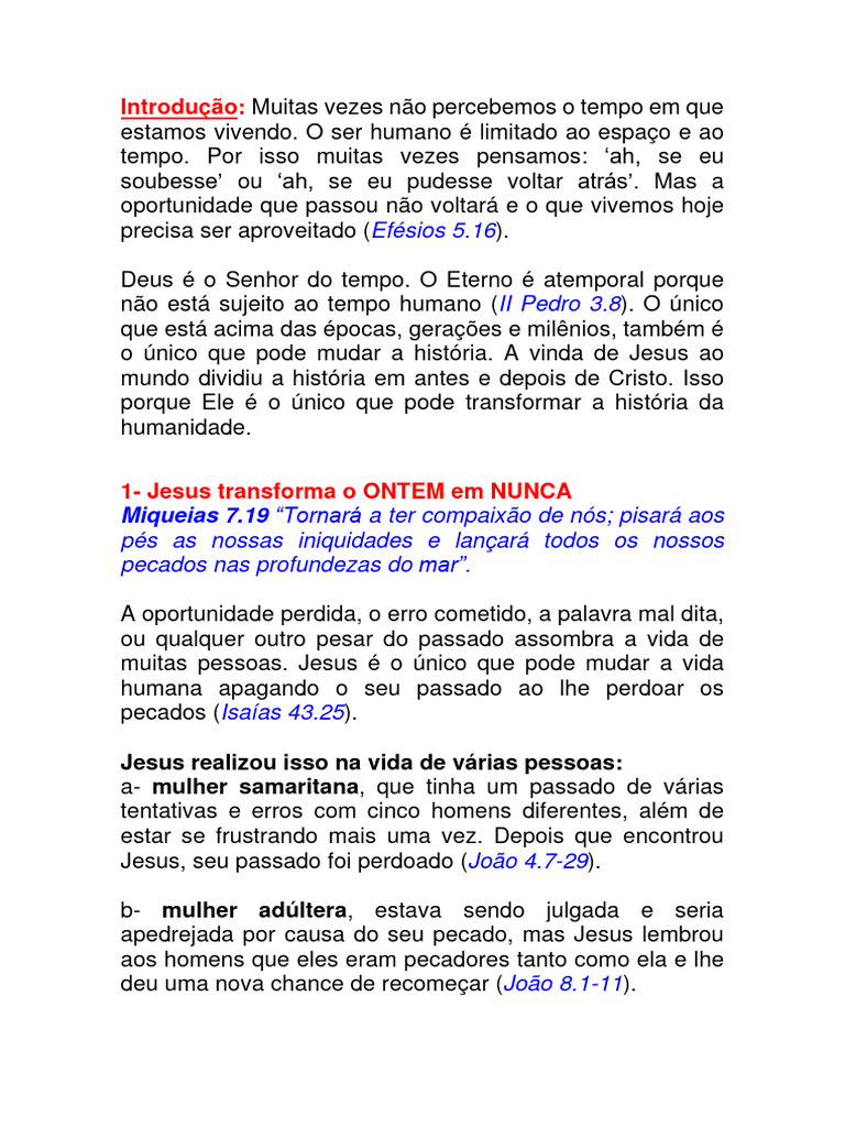 Jesus: Transformando Vidas e Histórias | PDF | Jesus | Pecado